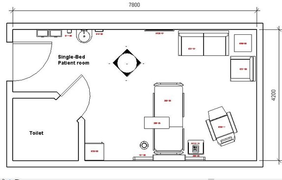 Single-Bed Patient room_Type I Revit Model Revit Families - bim1modeler ...