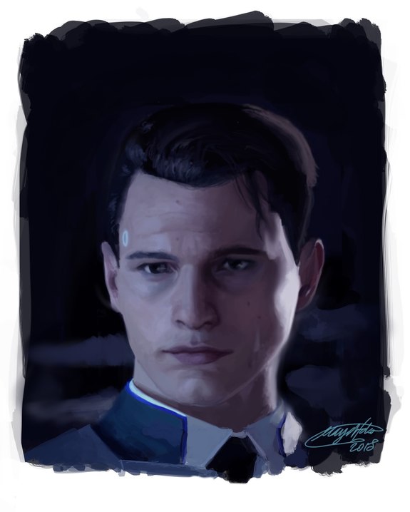 DETROIT BECOME HUMAN-CONNOR - hvneypeach. Digital drawing of fictional ...