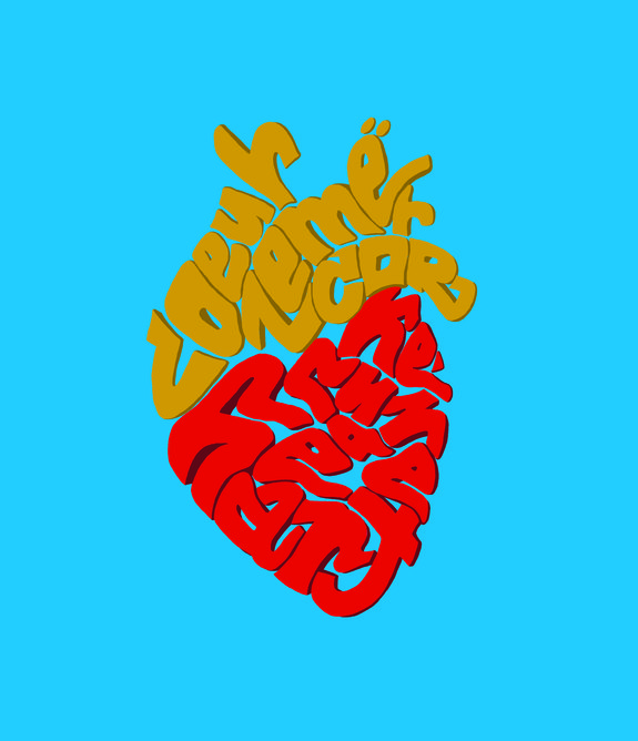 Heart Calligram - Mattia Andalò. Digital calligram