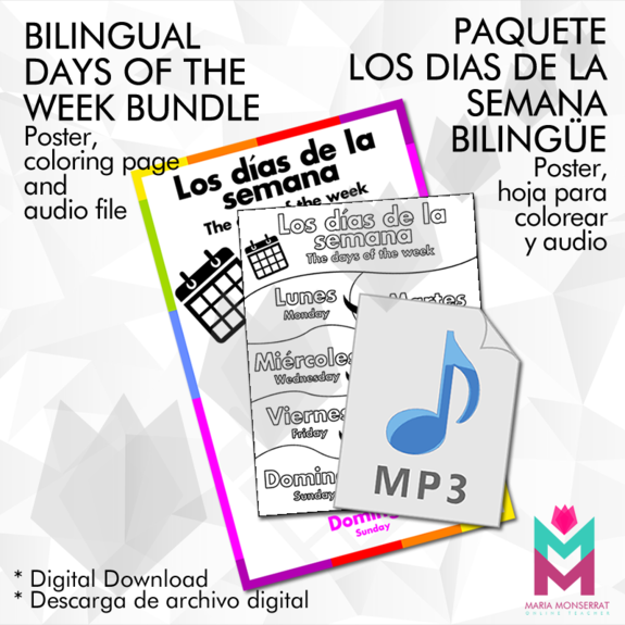 Spanish Days of the week - Bundle - MariaMonserrat Store. You will ...