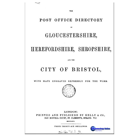 1863 Kellys Post Office Directory Of Gloucestershire Herefordshire 1863 Kellys Post Office Directory Of Gloucestershire Herefordshire