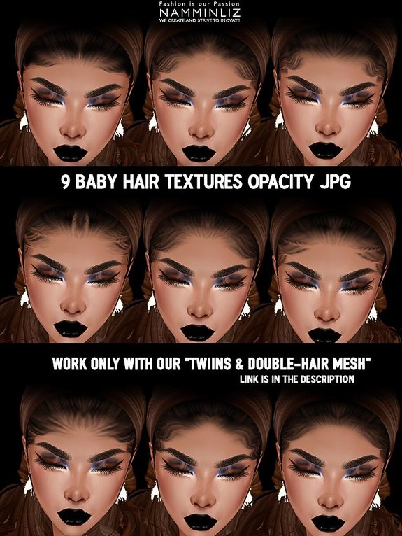 9 New Baby hair Opacity Texture JPG (Work only with our TWIINS & DOUBLE ...