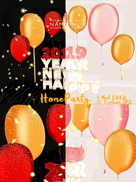 Home Party Mesh home decor 2 CHKN 12 Textures JPG ( Lights, Balloons ...