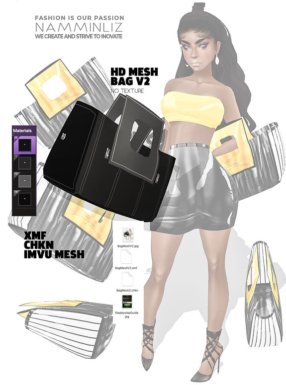 HD Bag imvu Mesh V2 XMF CHKN (no Textures) Derivable Mesh - namminliz ...