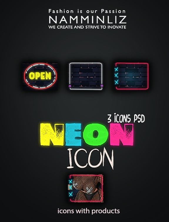 NEON V2 3 icons PSD collection - namminliz. Display your beautiful ...