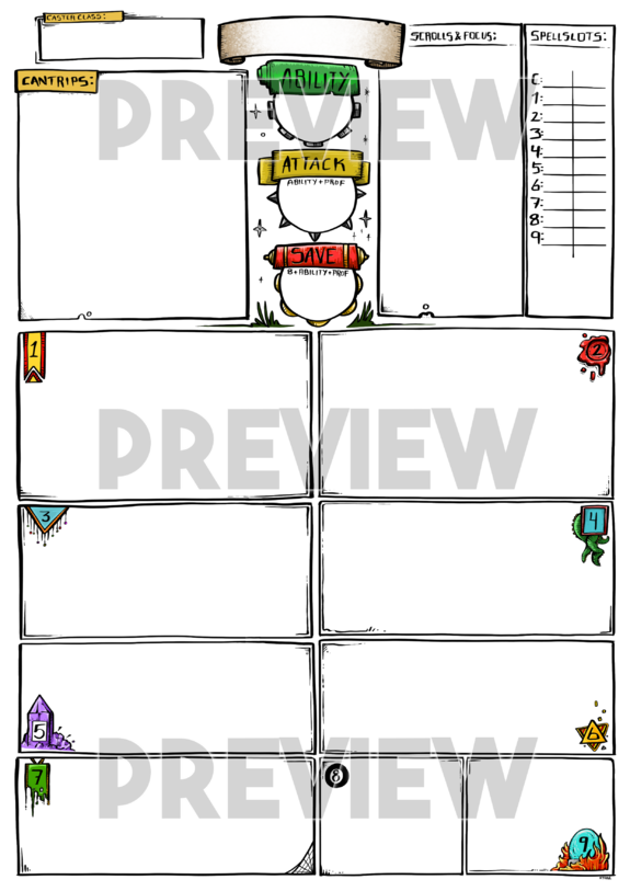 Character sheet - Armor Paladinwarrior - color wportrait ...