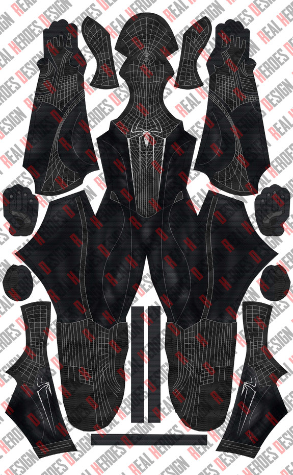 The Amazing Spider-Man (2012) Black Suit V.3 Pattern Suit Cosplay ...