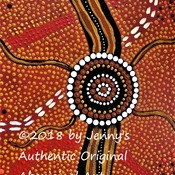Authentic ABORIGINAL oil on canvas print DESERT WALKABOUT Limited Edition - authenticaboriginal.