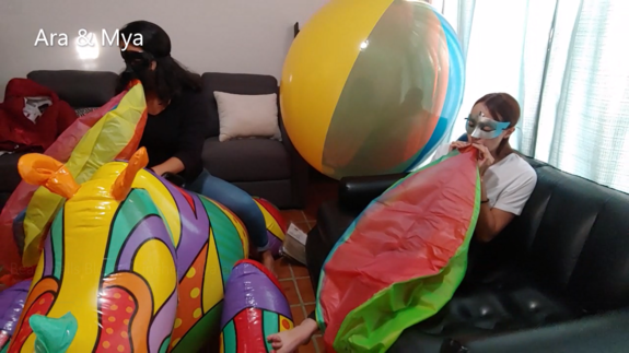 Blowing up beachballs - julielooner. In this video Ary and Mya blow by ...