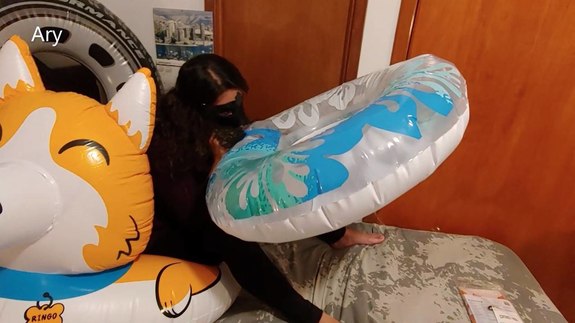 Mouth blow swimming rings!! - julielooner. In this video Ary blow by mouth 2 really lovely swimming