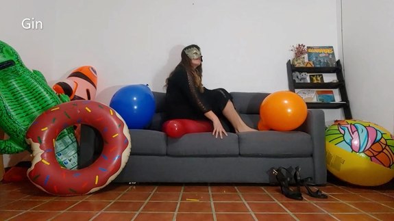 Ride and sit to pop balloons by Gin!! - julielooner. This time Gin ...