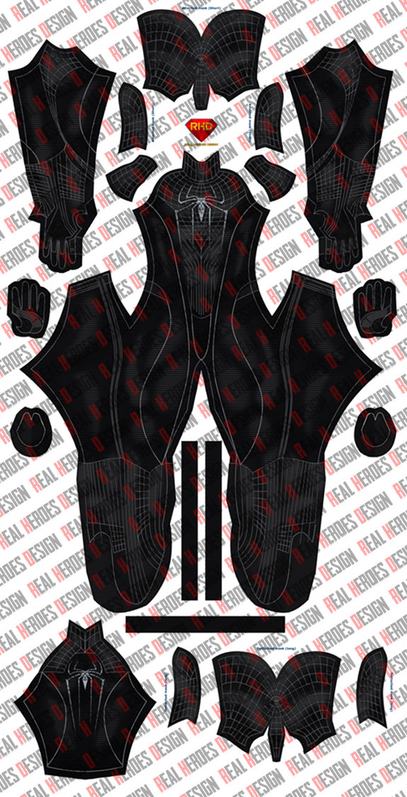 TASM 1 (Amazing Spider 2012) Black Suit V7 - Cosplay Pattern - Real ...