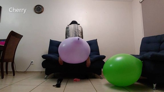 Cherry pop balloons and inflatable!!! (nail to pop, heel to pop ...