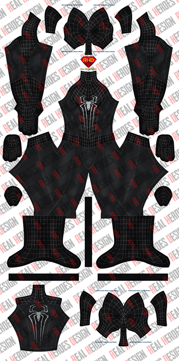 TASM 2 (Amazing Spider 2) V.5 Cosplay Pattern (2014) Black Suit V.5 ...