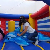 Ary and Mya ride inflatables in the inflatable castle!! - julielooner ...