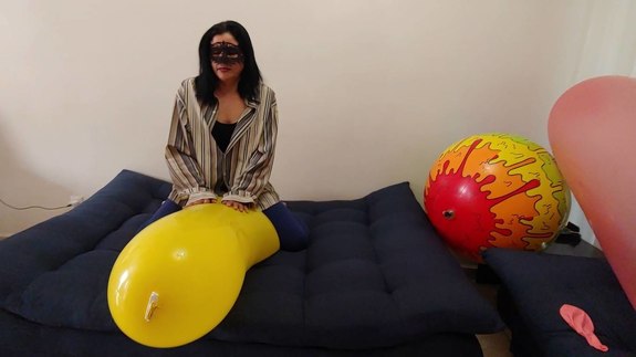 Big balloons ride (no pop) - julielooner. This sexy video of Cherry, she take two big balloons one