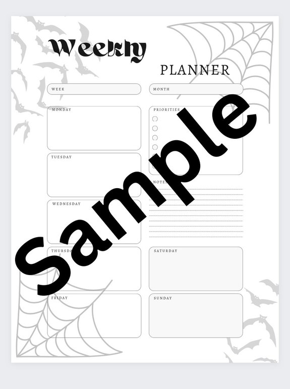 Spooky themed weekly planner - digitalapothekerry. You can be spooky ...